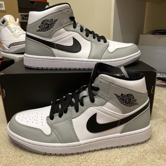 Shoes | Air Jordan 1 Smoke Grey Mid | Poshmark